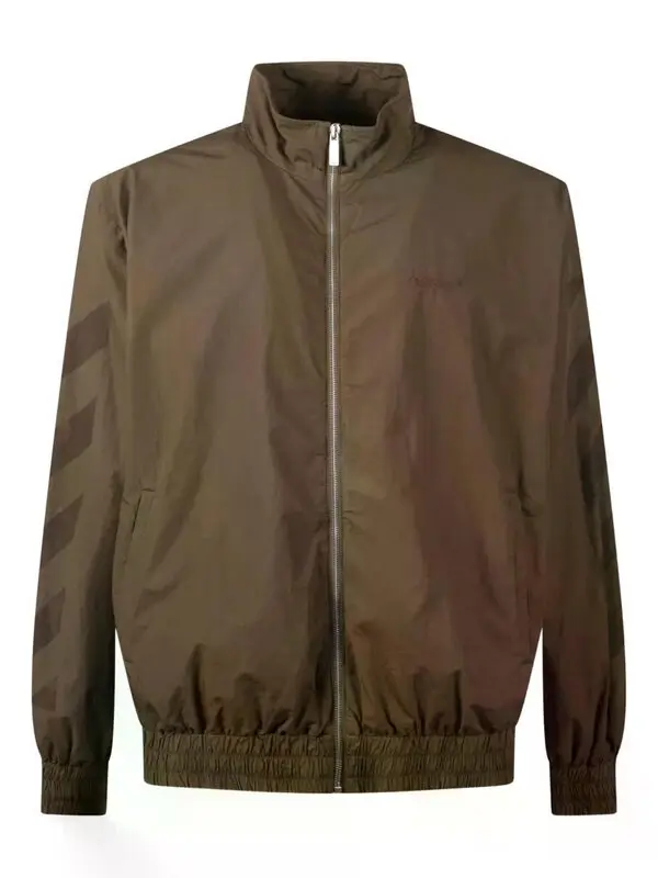 Off-White Diagonal Bomber Jacket - Brown