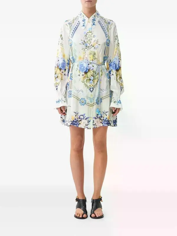 Camilla My Homespun Heart Mini Shirt Dress - Blue