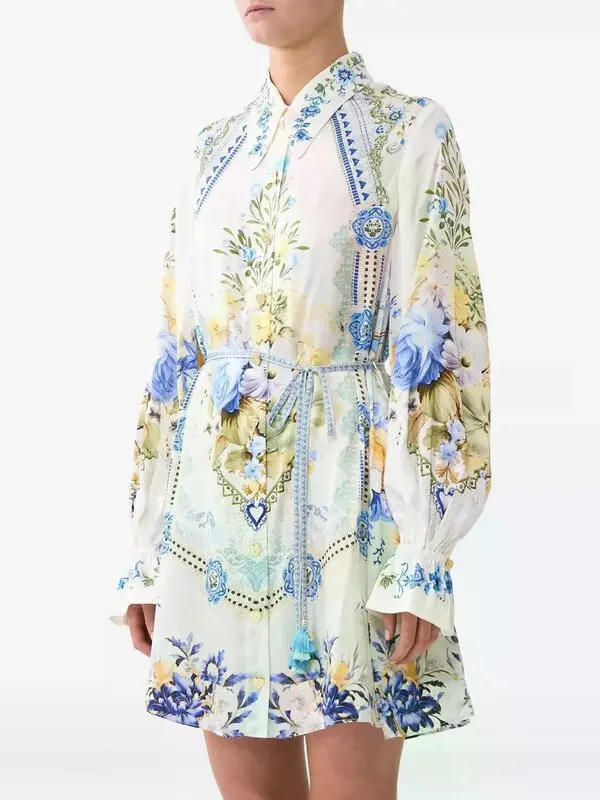 Camilla My Homespun Heart Mini Shirt Dress - Blue