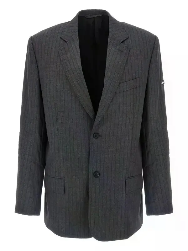 Balenciaga Single-breasted Pinstripe Blazer - Grey