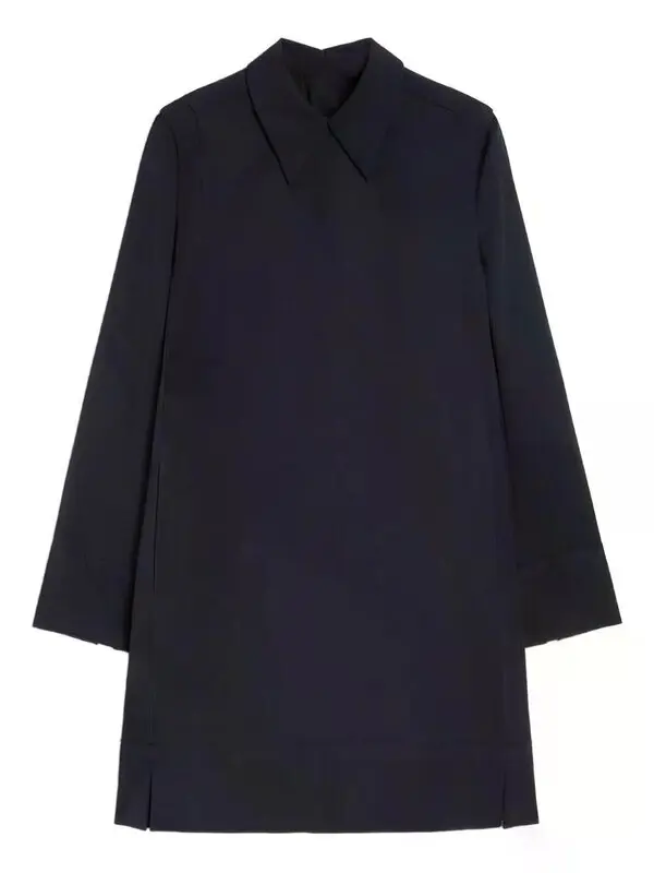 JIL SANDER Pointed-collar Wool Gabardine Mini Dress