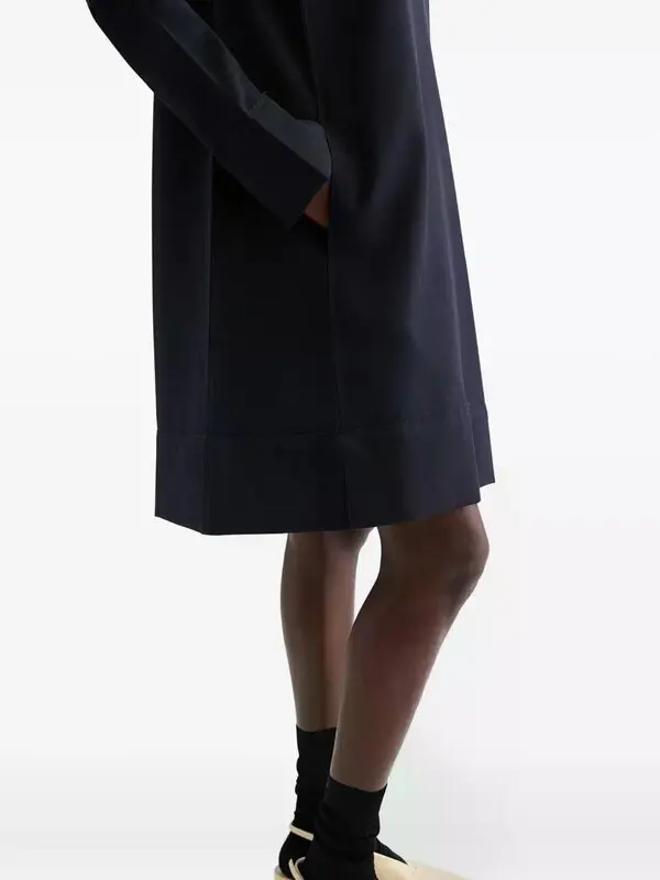 JIL SANDER Pointed-collar Wool Gabardine Mini Dress