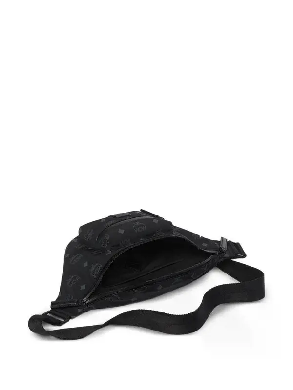 Mcm Fursten Monogram-pattern Belt Bag - Black