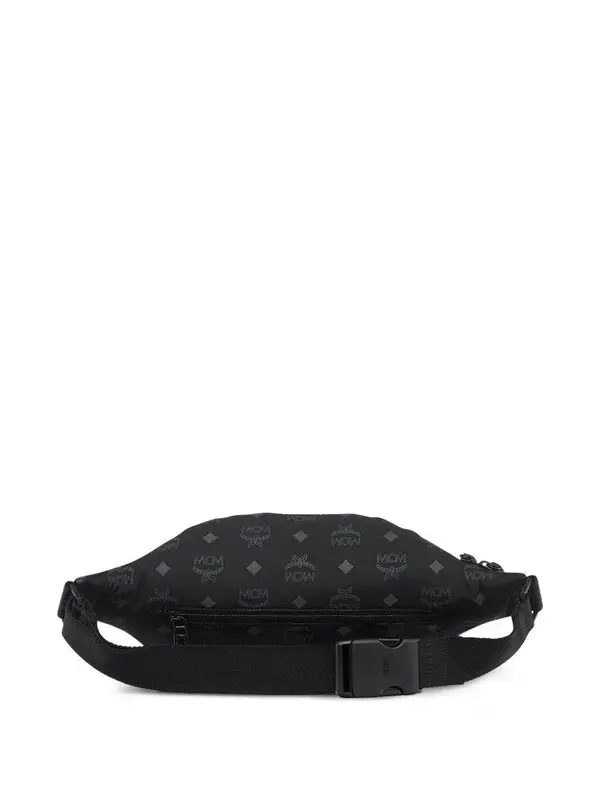 Mcm Fursten Monogram-pattern Belt Bag - Black