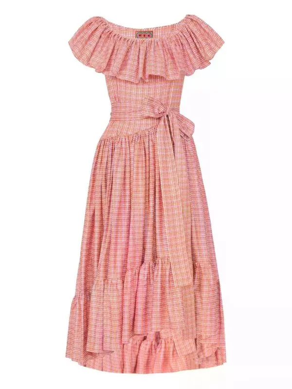 Lhd Jungle Island Ruffled Dress - Pink