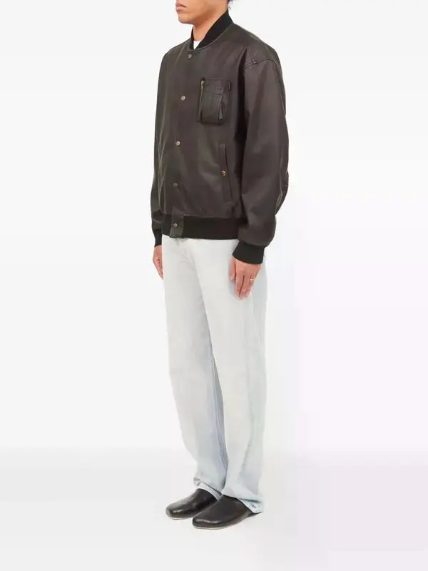MAISON MARGIELA Leather-effect Zip-pocket Bomber Jacket