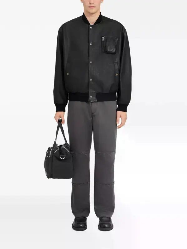 MAISON MARGIELA Leather-effect Zip-pocket Bomber Jacket