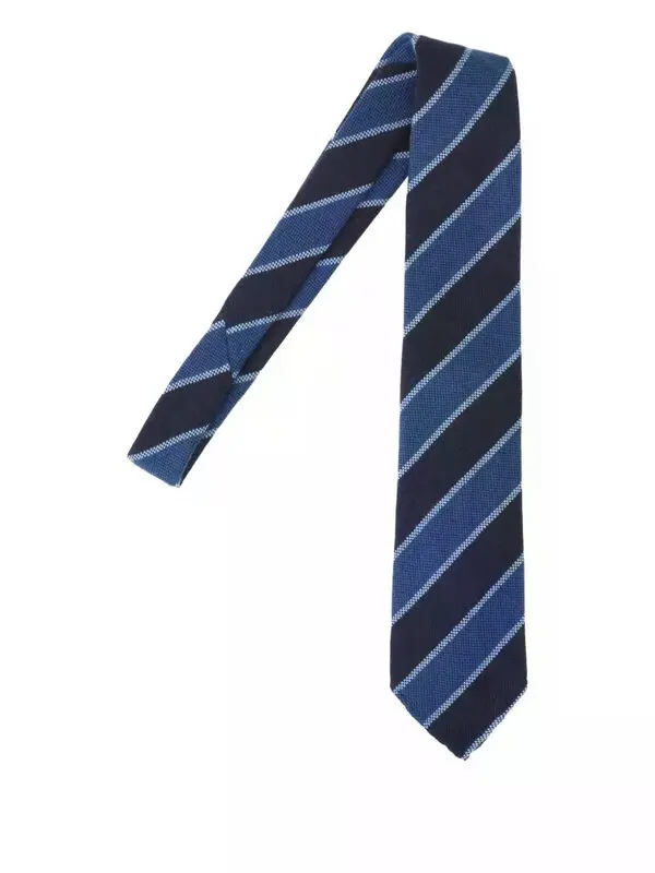 Cesare Attolini Striped Neck Tie - Blue