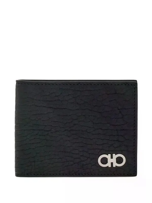 FERRAGAMO Gancini Leather Wallet - Black