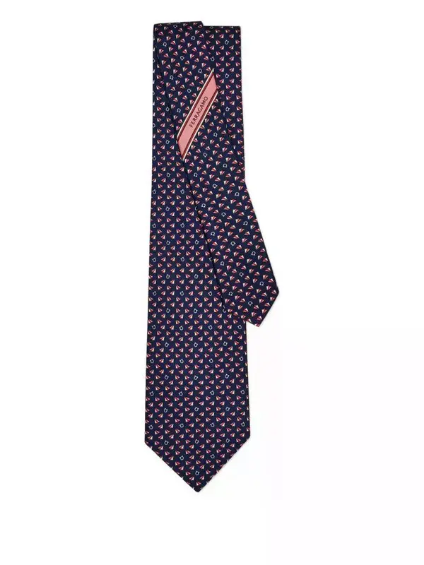 FERRAGAMO Printed Silk Neck Tie
