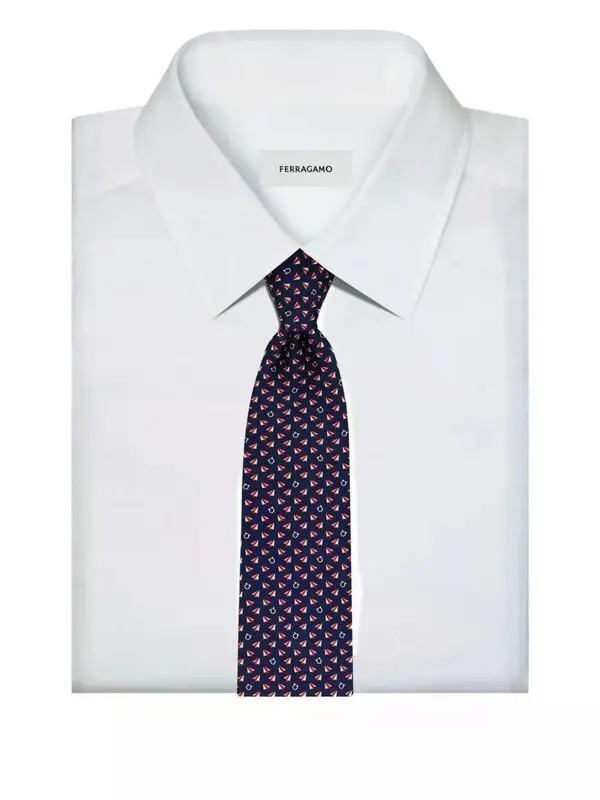 FERRAGAMO Printed Silk Neck Tie