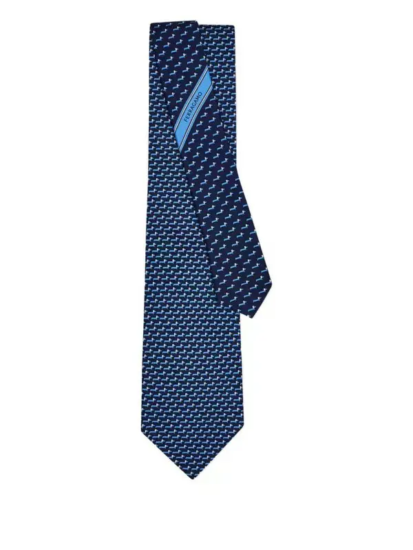 FERRAGAMO Printed Silk Neck Tie