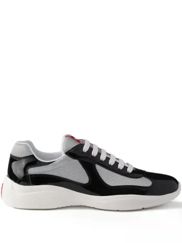 Prada Patent-leather Sneakers - Black