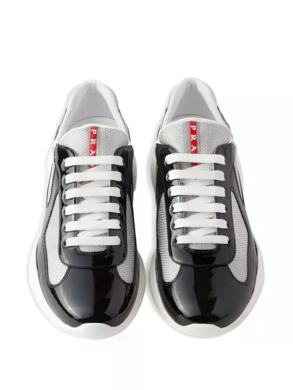 Prada Patent-leather Sneakers - Black