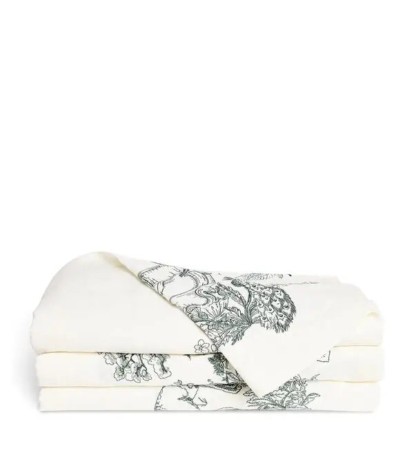 Harrods Cotton-linen Toile De Jouy Tablecloth - Green