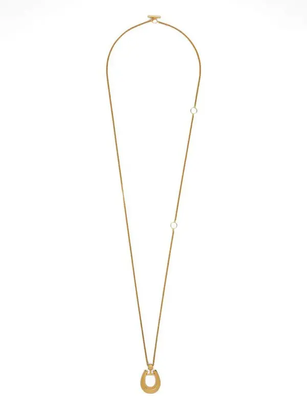 JIL SANDER Horseshoe Pendant Necklace - Gold