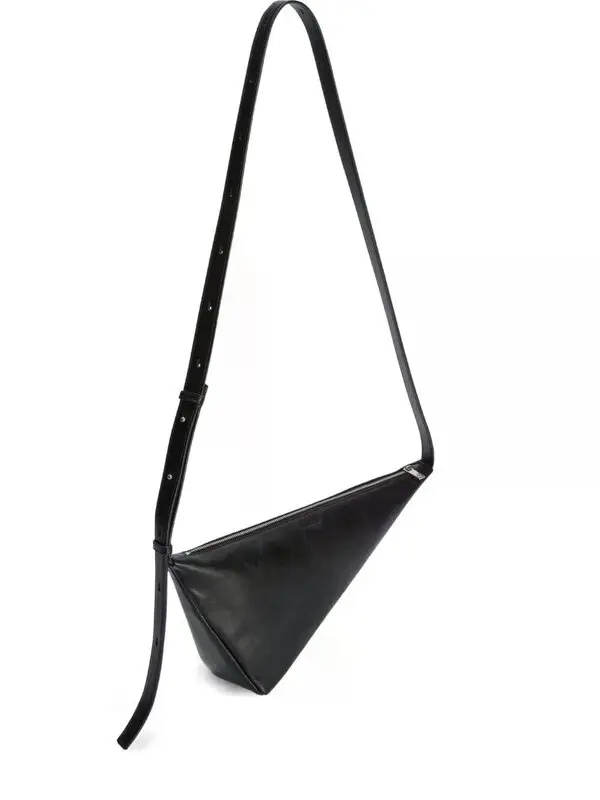 JIL SANDER Embossed Triangular Leather Crossbody Bag