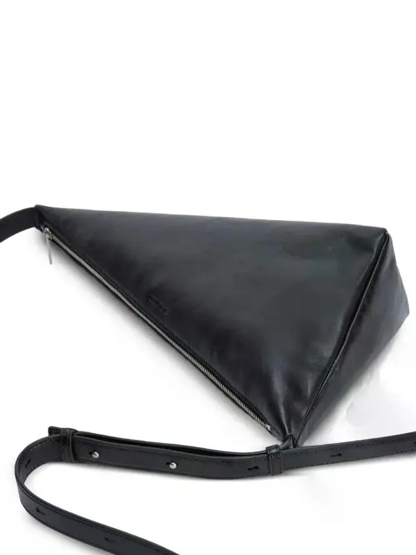 JIL SANDER Embossed Triangular Leather Crossbody Bag