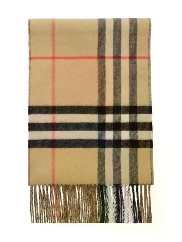 Burberry Contrast Check Cashmere Scarf - Neutrals