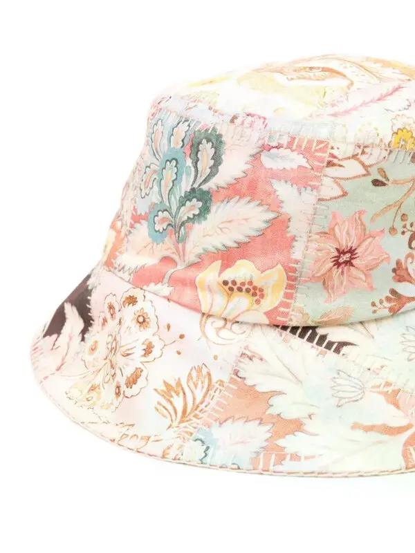 Zimmermann Floral Cap in Pink and Teal The Vacationer - Floral Rope Cap | Imperial Headwear main image 2