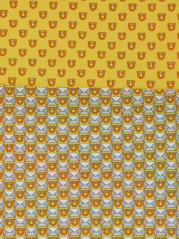 FERRAGAMO Printed Silk Neck Tie - Yellow