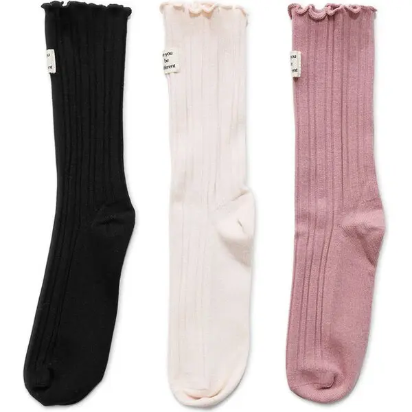 BELLE & BLOOM Beloved 3-pack Crew Socks - Black
