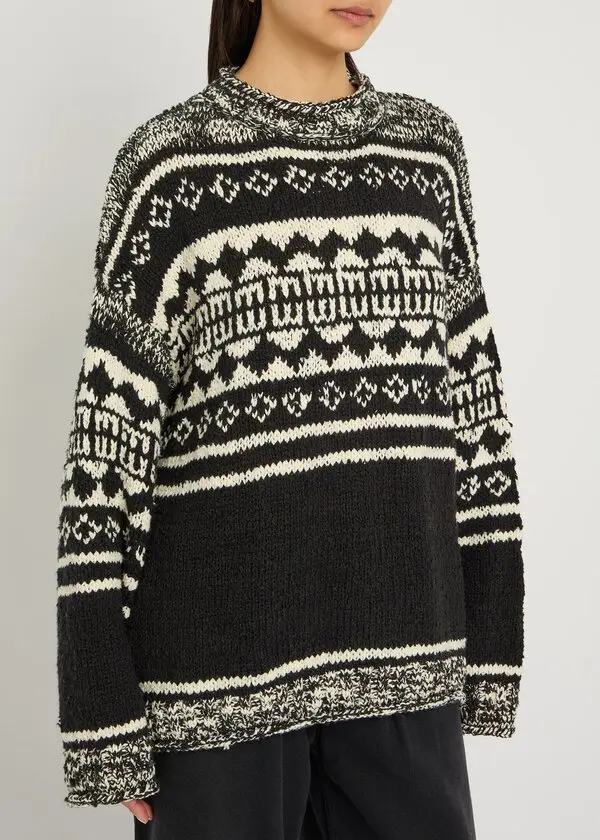 Free People Patterned Cotton-blend Jumper