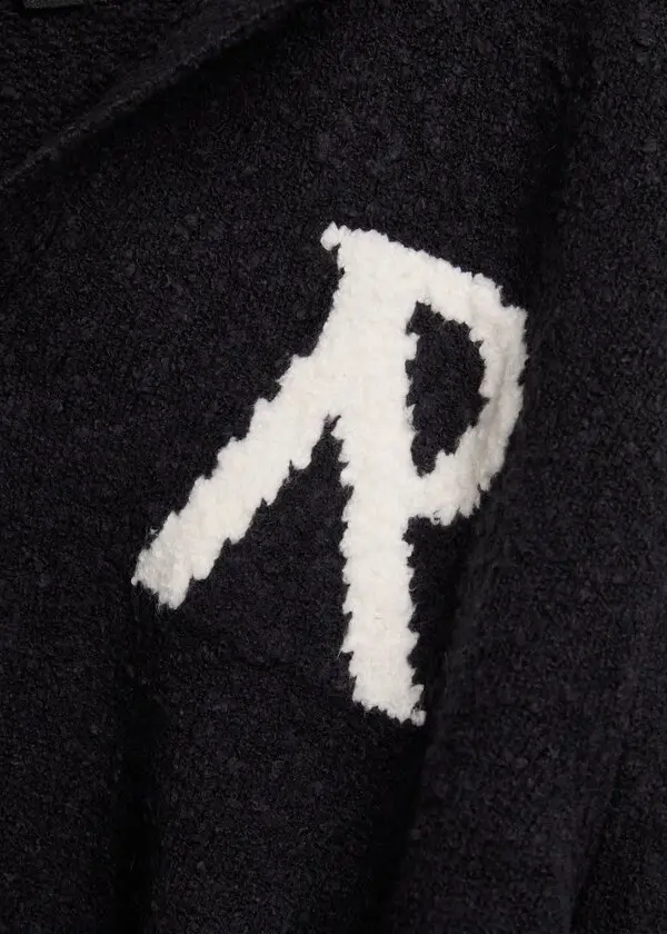 REPRESENT Boucle Knit Cotton-blend Polo Jumper - Black