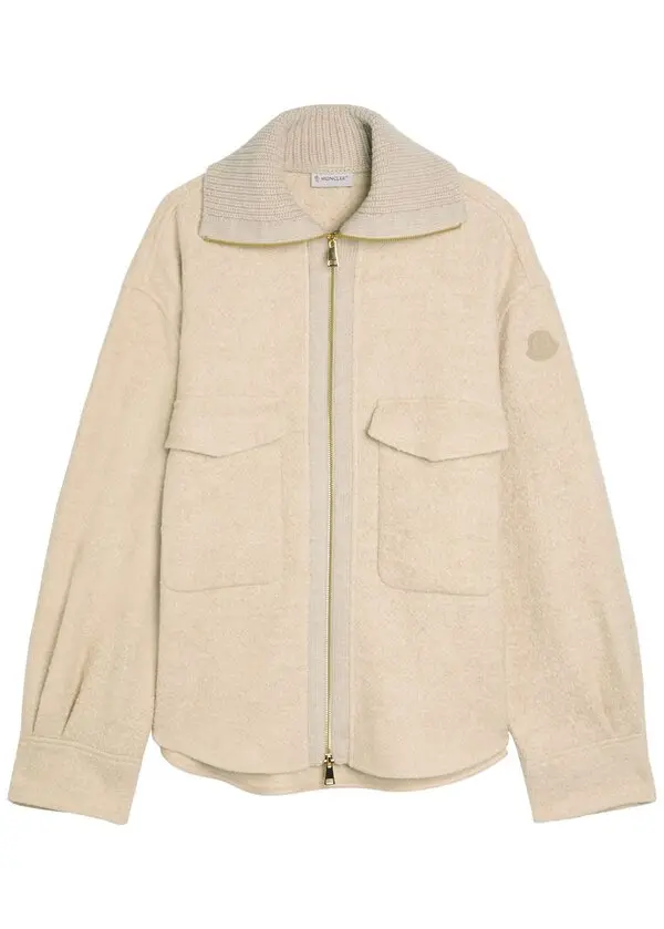 Moncler Bouclé Jacket - Beige