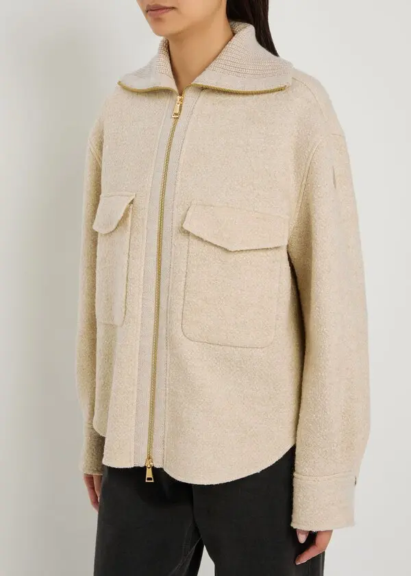 Moncler Bouclé Jacket - Beige