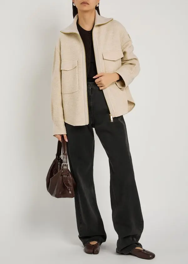 Moncler Bouclé Jacket - Beige