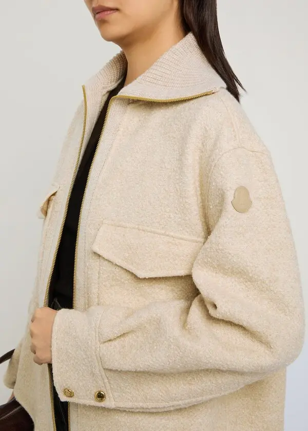 Moncler Bouclé Jacket - Beige