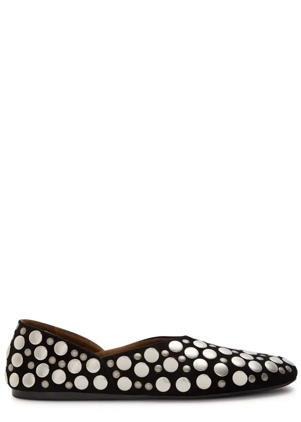 Khaite Jane Stud-embellished Leather Ballet Flats - Black