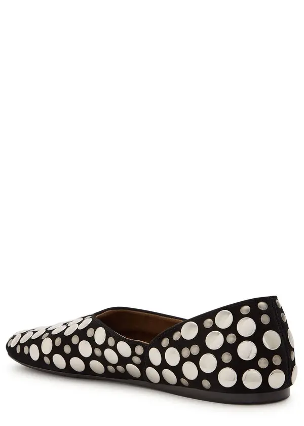 Khaite Jane Stud-embellished Leather Ballet Flats - Black
