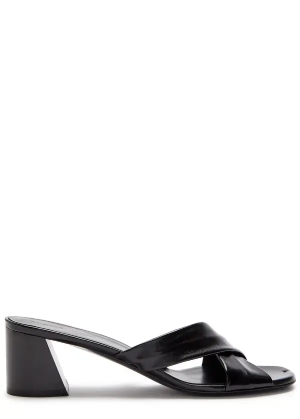 Khaite Liria 55 Leather Mules - Black