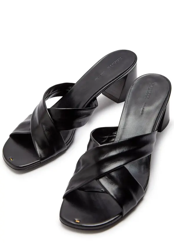 Khaite Liria 55 Leather Mules - Black