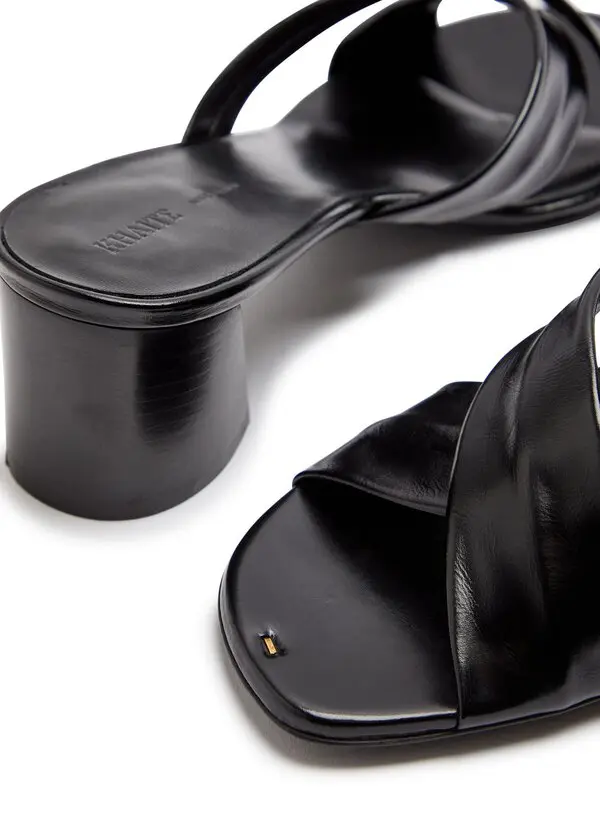 Khaite Liria 55 Leather Mules - Black