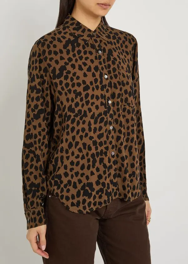 Rails Josephine Leopard-print Jersey Shirt