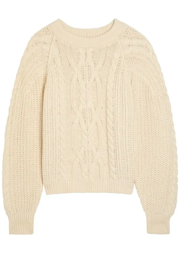 Free People Frankie Cable-knit Cotton Jumper