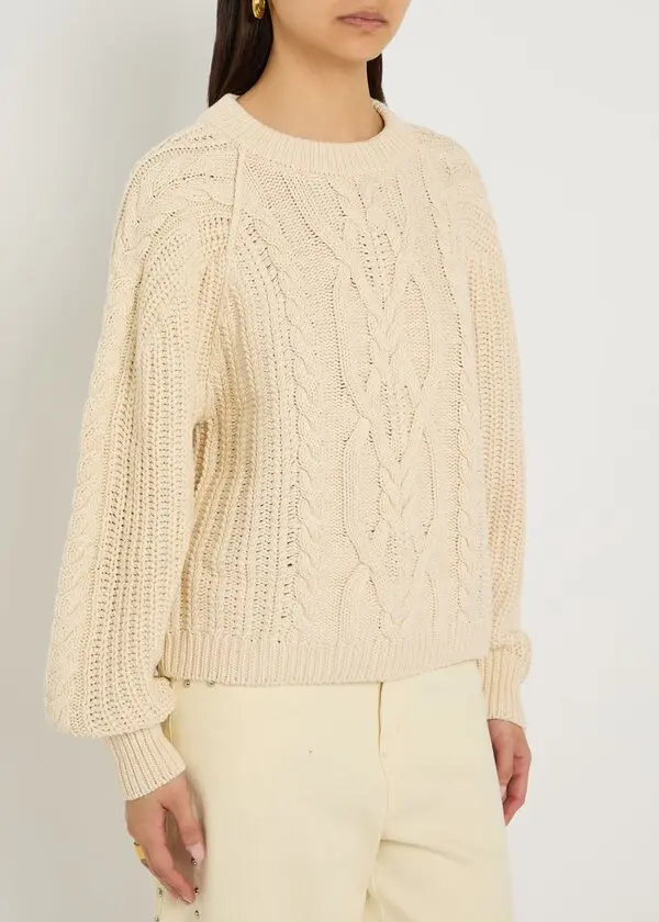 Free People Frankie Cable-knit Cotton Jumper