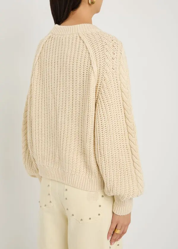 Free People Frankie Cable-knit Cotton Jumper