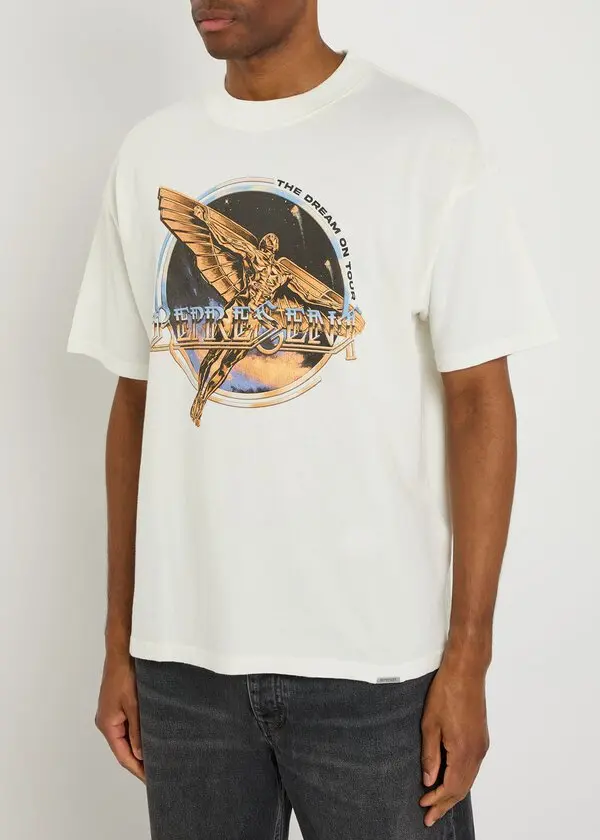 REPRESENT Golden Tour Logo Cotton T-shirt - White