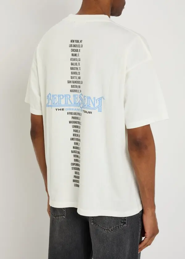 REPRESENT Golden Tour Logo Cotton T-shirt - White