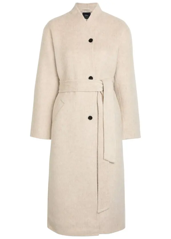 Rails Belted Wool-blend Coat - Cream