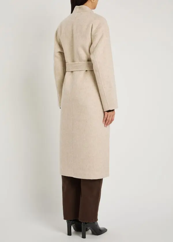 Rails Belted Wool-blend Coat - Cream