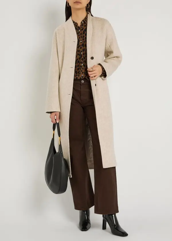 Rails Belted Wool-blend Coat - Cream