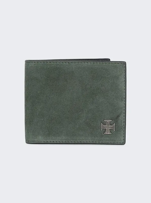 Enfants Riches Déprimés Iron Cross Wallet Suede - Green