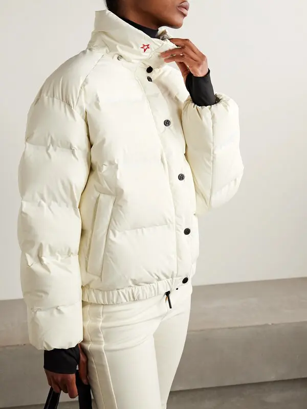 Perfect Moment Polar Flare Hooded Down Ski Jacket - White