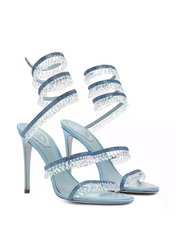 Rene Caovilla Chandelier Crystal-embellished Sandals - Blue