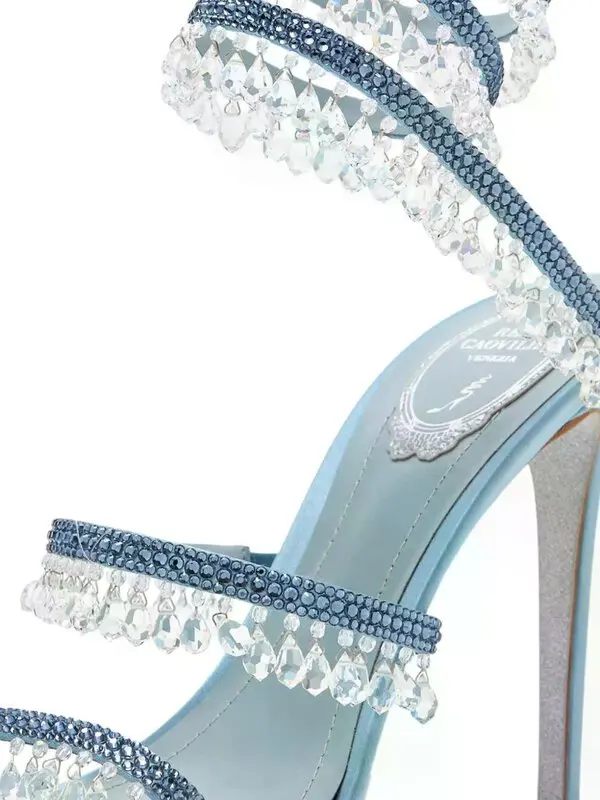 Rene Caovilla Chandelier Crystal-embellished Sandals - Blue